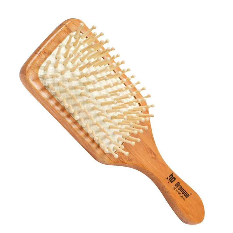 Buy Bronson Professional Wooden Paddle Hair Brush With Bamboo Wood ...