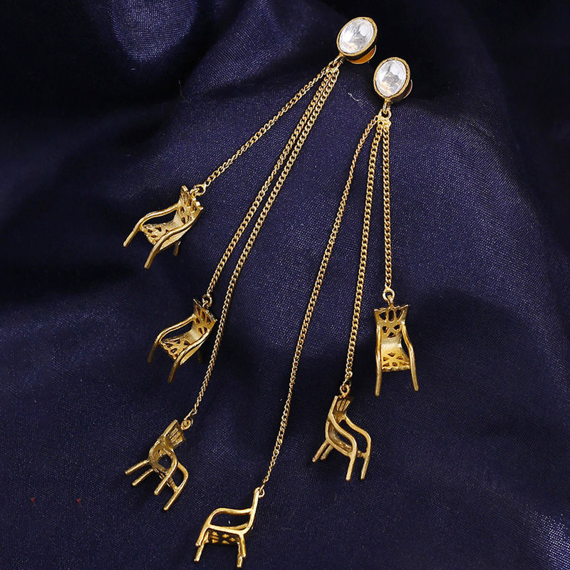 Buy SHOSHAAcontemporary Gold Chair Earrings Online