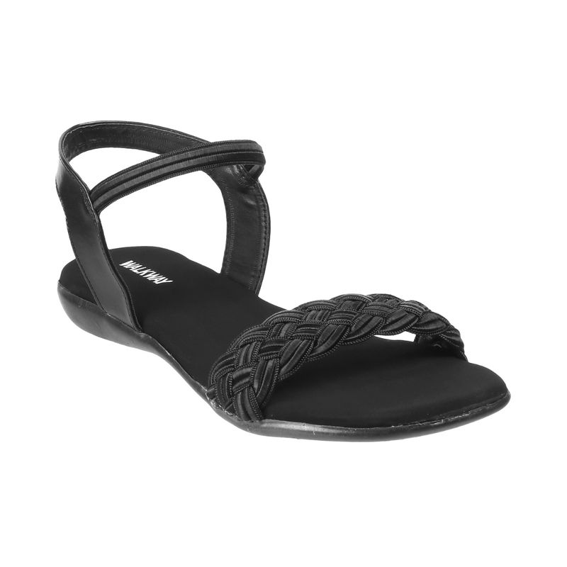 Buy Walkway Black Briaded Sandals Online