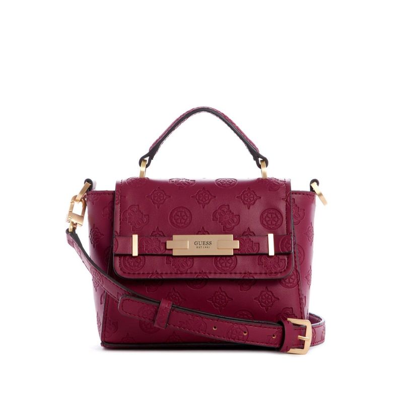Buy Guess Bea Mini Top Handle Flap Satchel Bag - Burgundy Online