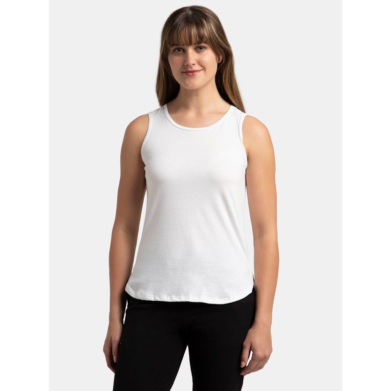Buy Jockey Aw77 Women's Super Combed Cotton Rich Tank Top White Online