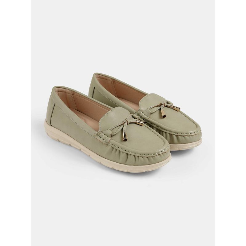 Buy Lemon & Pepper Women Green Moccasins Online