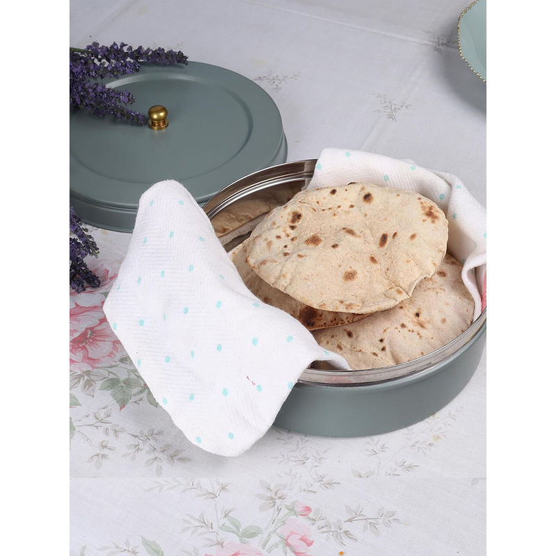 Buy Living With Elan Grey Stainless Steel Casserole Roti Box Online