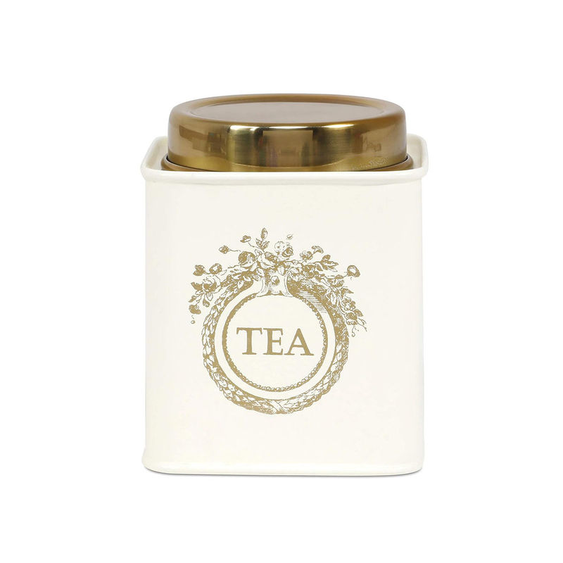 Buy Living With Elan Off White Stainless Steel Dreamer Tea Canister Online