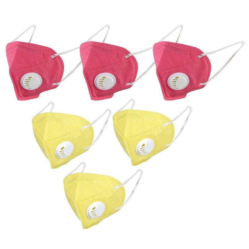 Buy OOMPH Pack Of 6 Kn95/n95 Anti-pollution Reusable 5 Layer Mask Color ...