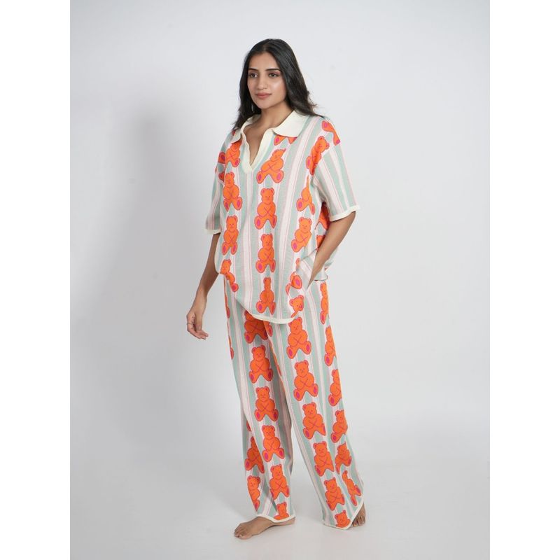 Buy Ansee by Addery Orange Teddy Top with Pant (Set of 2) Online