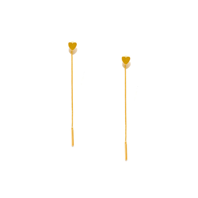 Buy Pipa Bella by Nykaa Fashion 18K Gold Plated Heart Drop Earrings Online