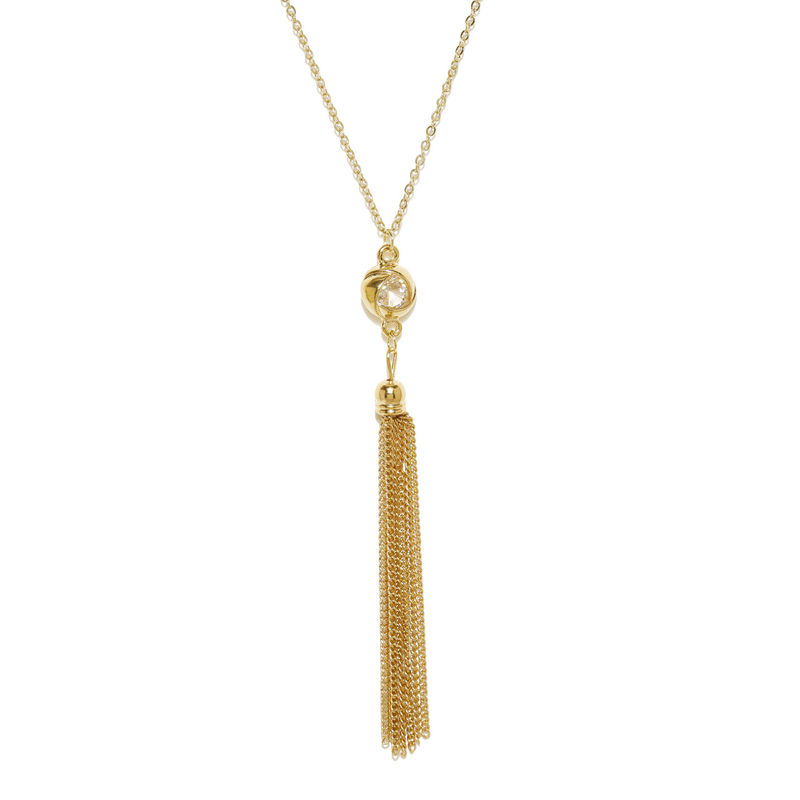 Buy Toniq Gold Tassel Chain Necklce Online