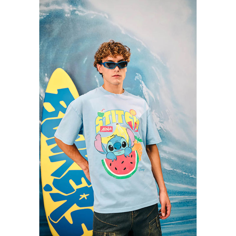Buy Bonkers Corner Men Blue Printed T-Shirt Online