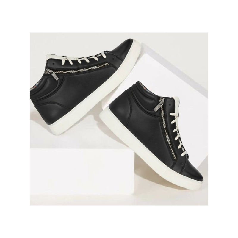 Buy Hitz Men's Black Lace-up Casual Ankle Sneaker Shoes Online