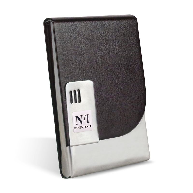 Buy NFI Essentials PU Leather and Stainless Steel Credit Card Holder (S ...