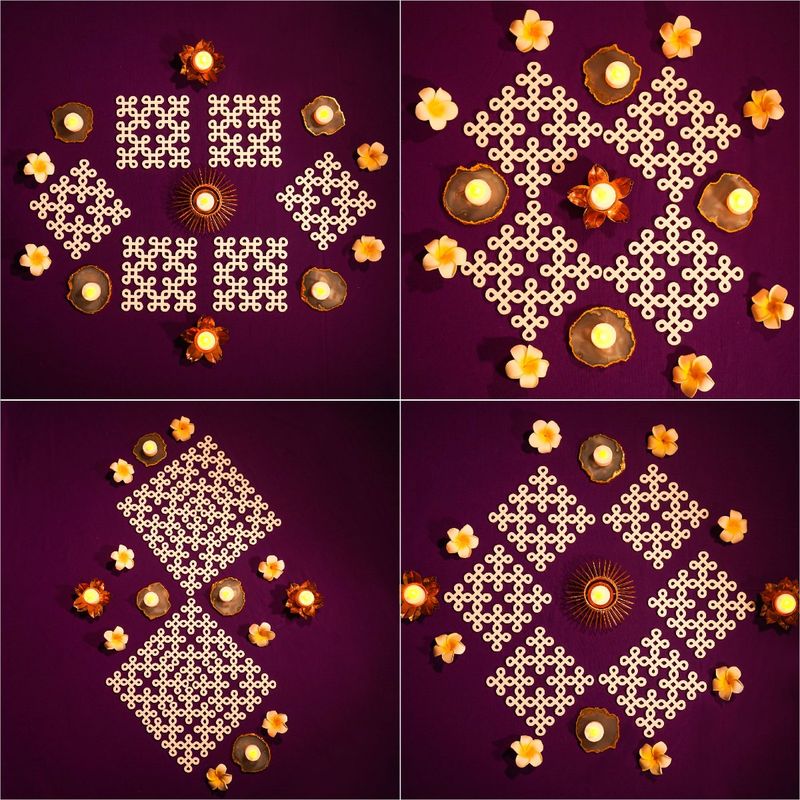 Buy Island Rangoli Abhra Kolam Motif - Set Of 16 (6 Inches) Regional ...