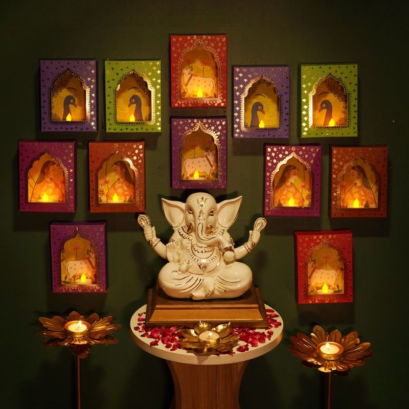 Buy Island Rangoli Deep Dwar (Set Of 12) Festive Decor Online