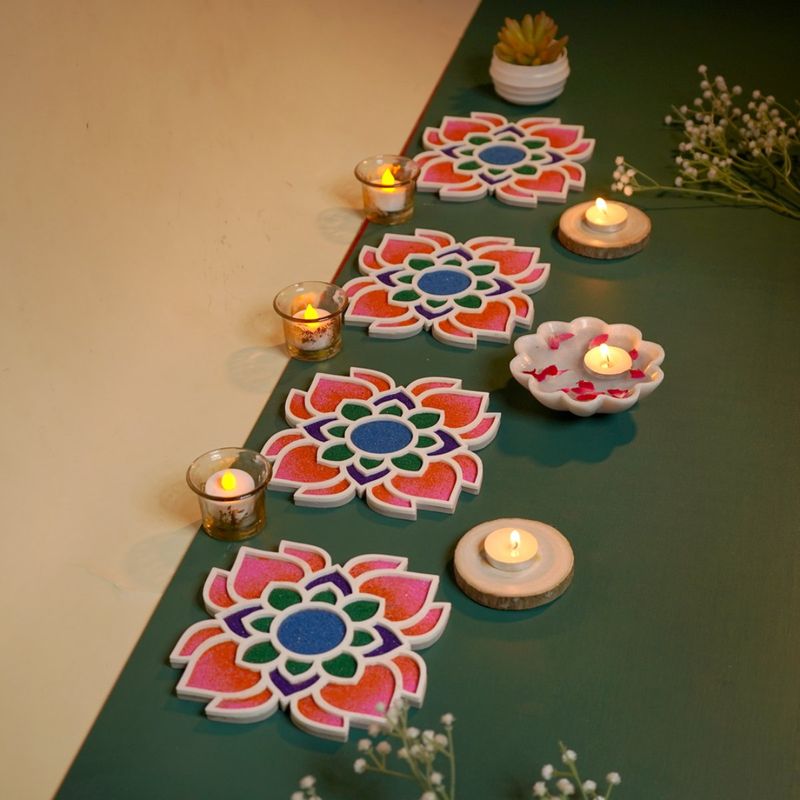 Buy Island Rangoli Palash Motif - Set Of 10 (6 Inches) Floatable ...