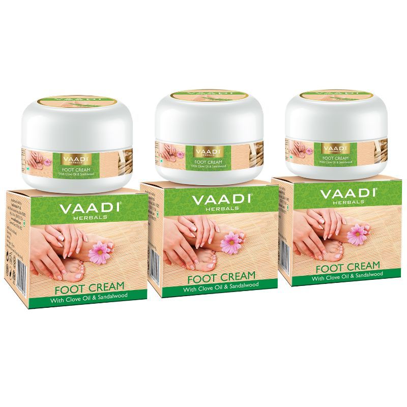 Buy Vaadi Herbals Foot Cream With Clove Oil & Sandalwood - Pack of 3 Online