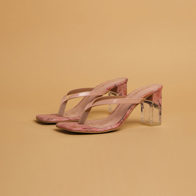 Buy Eridani Antonia Transparent Block Heels Pink Online