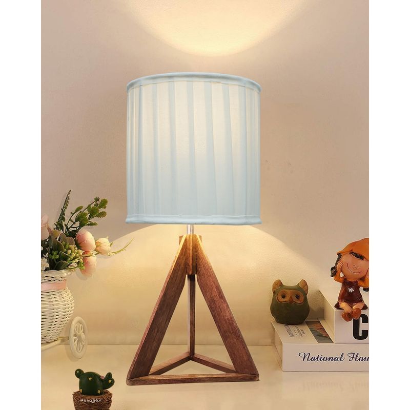 Buy Homesake Industrial Dark Burn Triangle Table Lamp White Ribbed Online