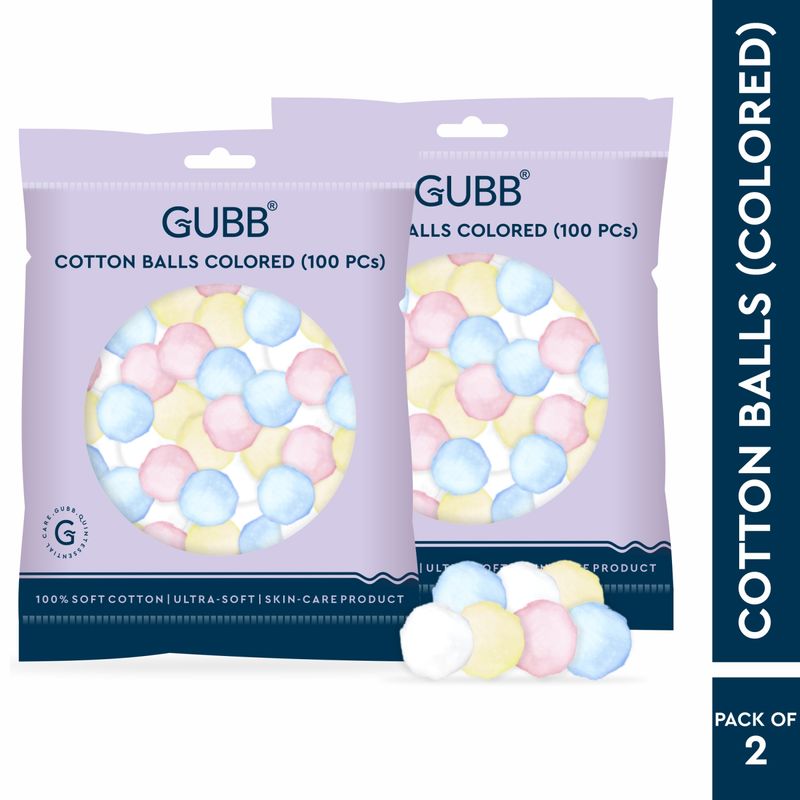 Buy GUBB Hypoallergenic 100% Coloured Cotton Balls For Makeup Removal ...