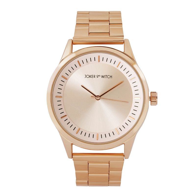 Buy Joker & Witch Carioca All Rosegold Metallic Strap Watch Online