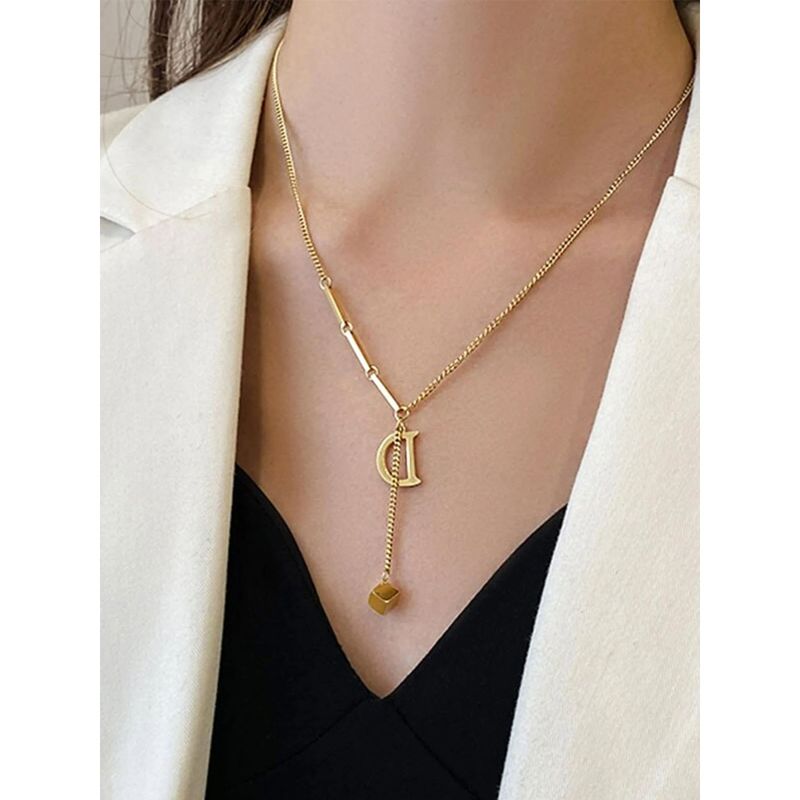 Buy Yellow Chimes Yellow Chime Gold-Plated Letter D Pendant With Chain ...