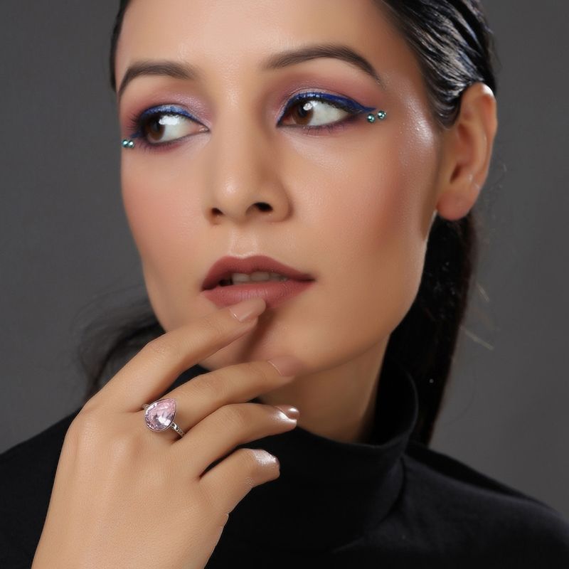 Buy Ritu Singh Silver Plated Ad Studded Finger Ring Online