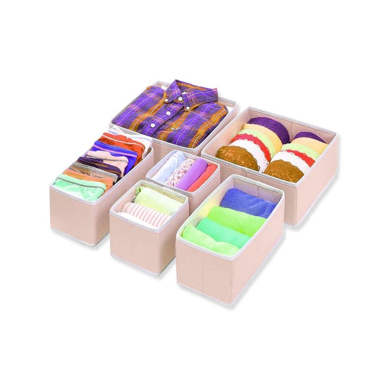 Buy House of Quirk Pastel Pink Foldable Closet Drawer Organizers (Set ...