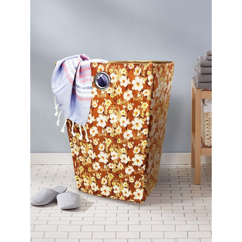 Buy BIANCA Waterproof Folding Laundry Basket 1pc Floral Brown Online