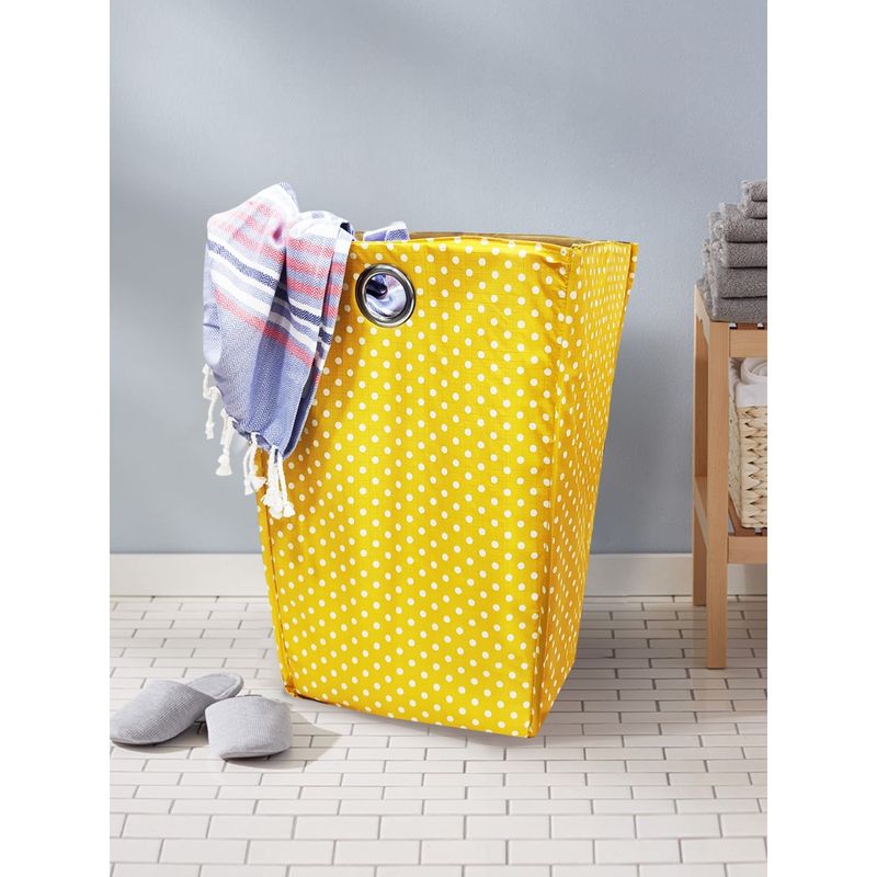 Buy BIANCA Waterproof Folding Laundry Basket 1pc Polka Dot Yellow Online