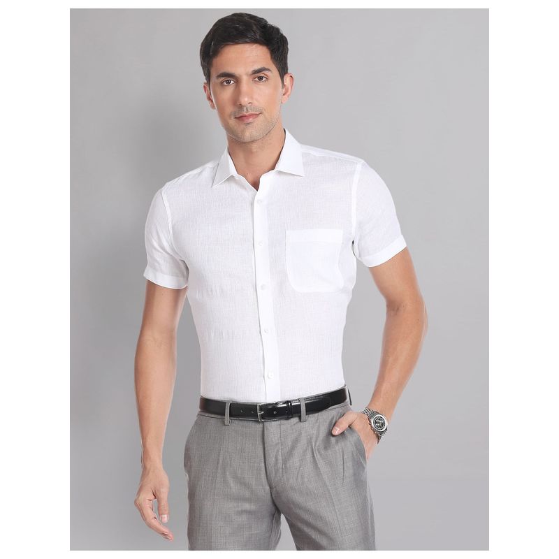 Buy AD By Arvind Short Sleeve Irish Linen Shirt Online