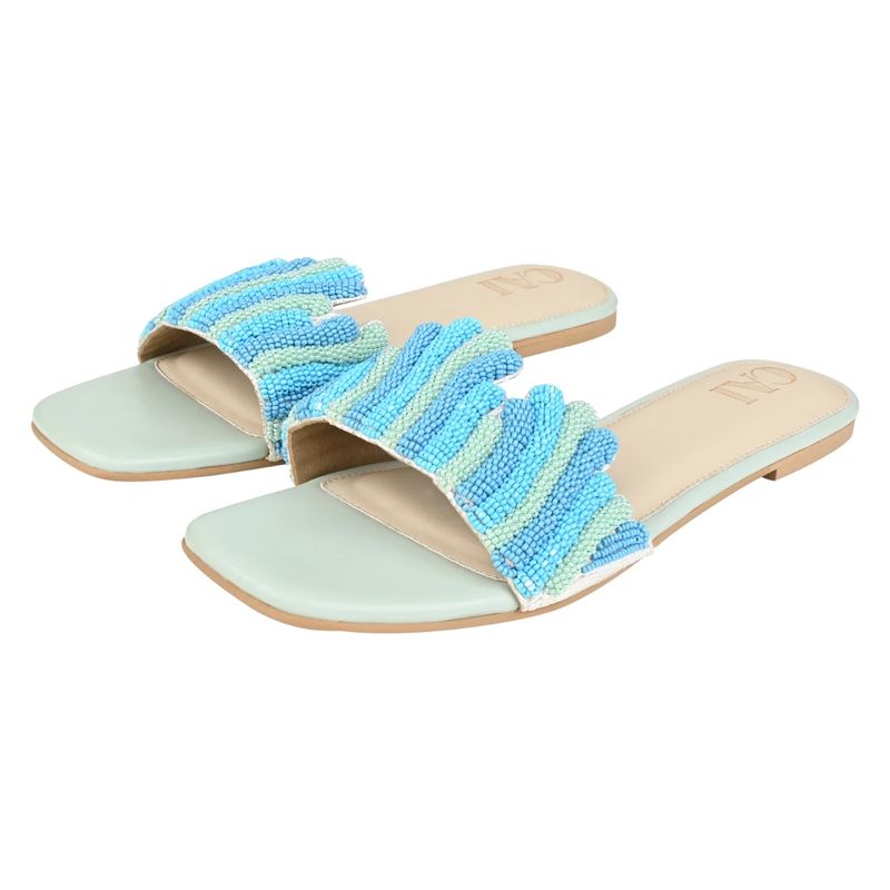 Buy THE CAI STORE Ocean Beaded Flats Blue Online