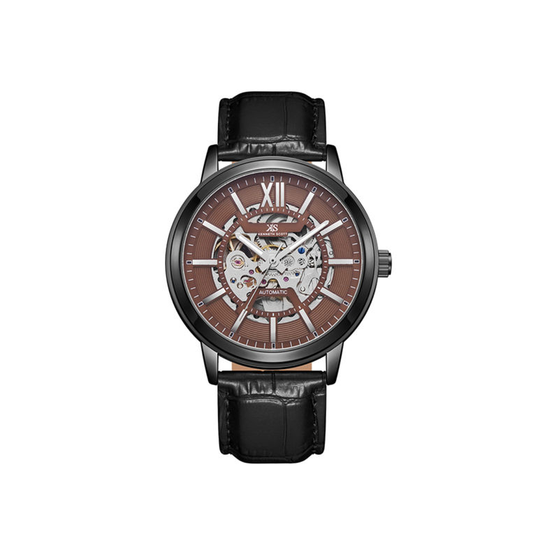 Buy Kenneth Scott Men Brown Dial Automatic Watch (K24323-Blbh) (M) Online