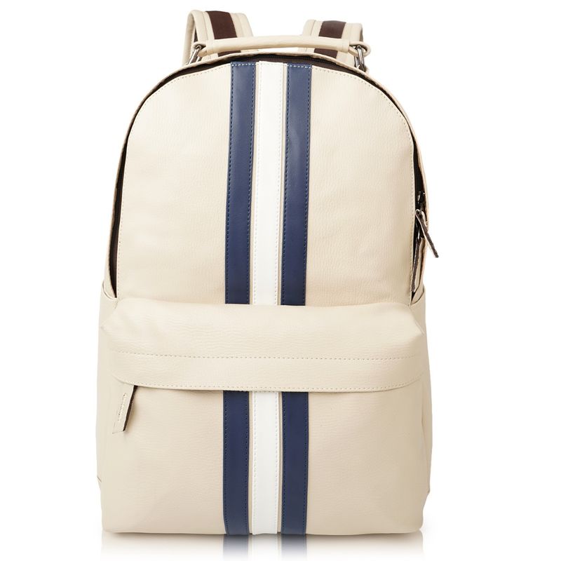 Buy VENEER Unisex Solid Cream Backpack (M) Online