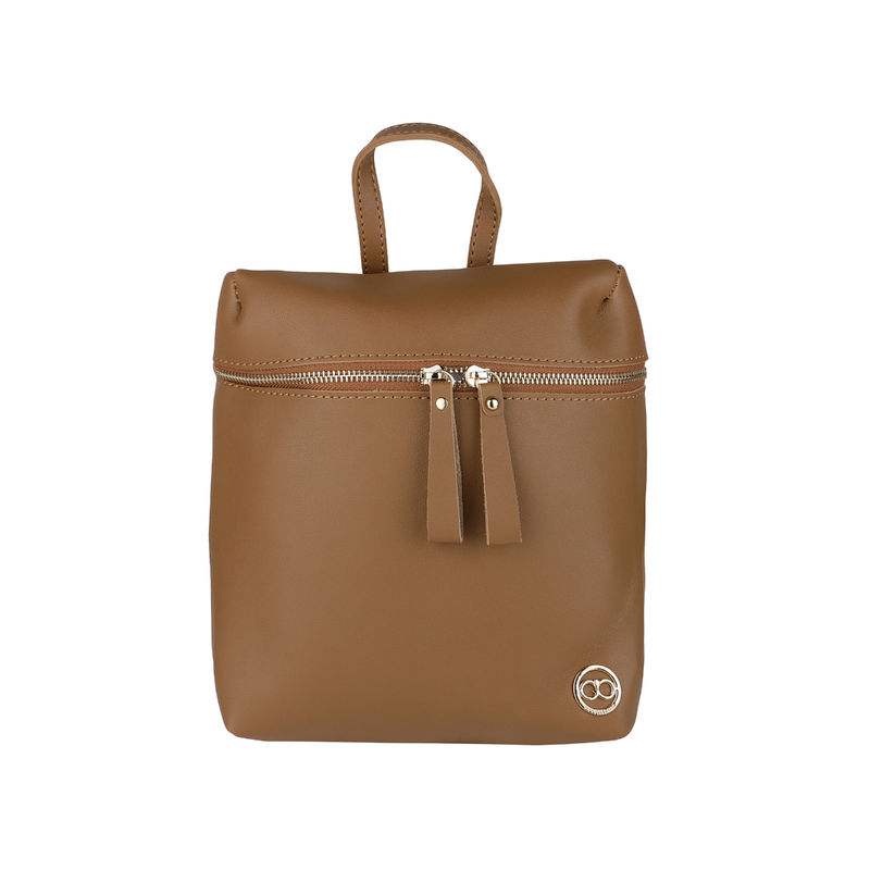 Buy Gio Collection Women's Tan Solid Backpack Online