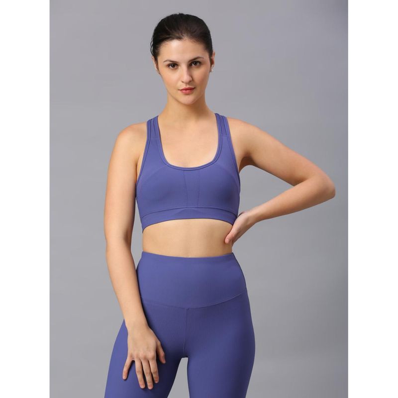 Buy AESTHETIC NATION Strive Rib Sports Bra Purple Online