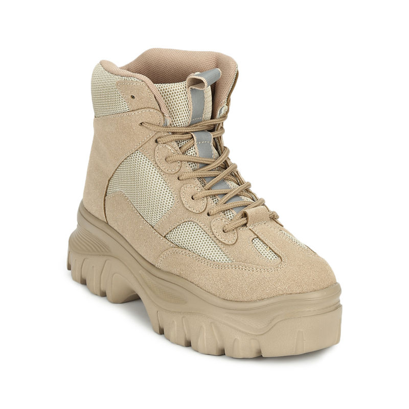 Buy Truffle Collection Sand Micro Chunky Lace-up Sneakers Online