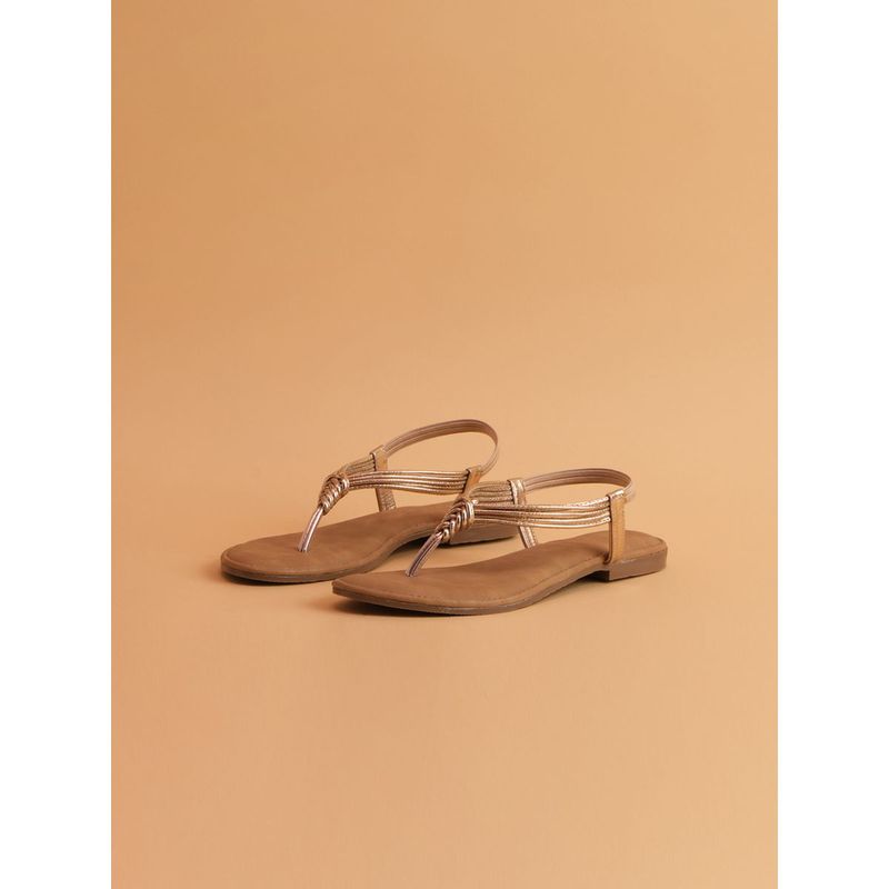Buy Eridani Solid Erina Rose Gold Flats Online