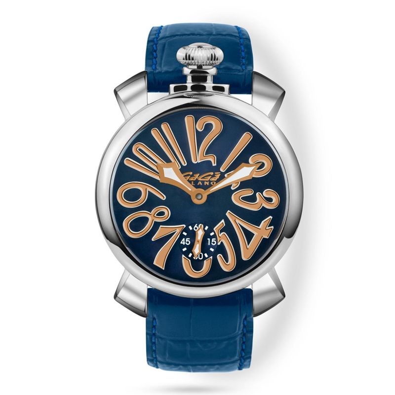 Buy GaGa MILANO Blue Dial Mechanical Design Swiss Made Watch For Men ...