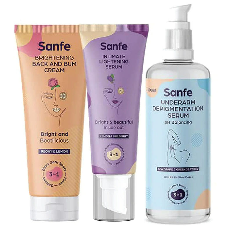 Buy Sanfe Light & Glo Kit For Dark, Pigmented & Dry Underarms, Inner ...