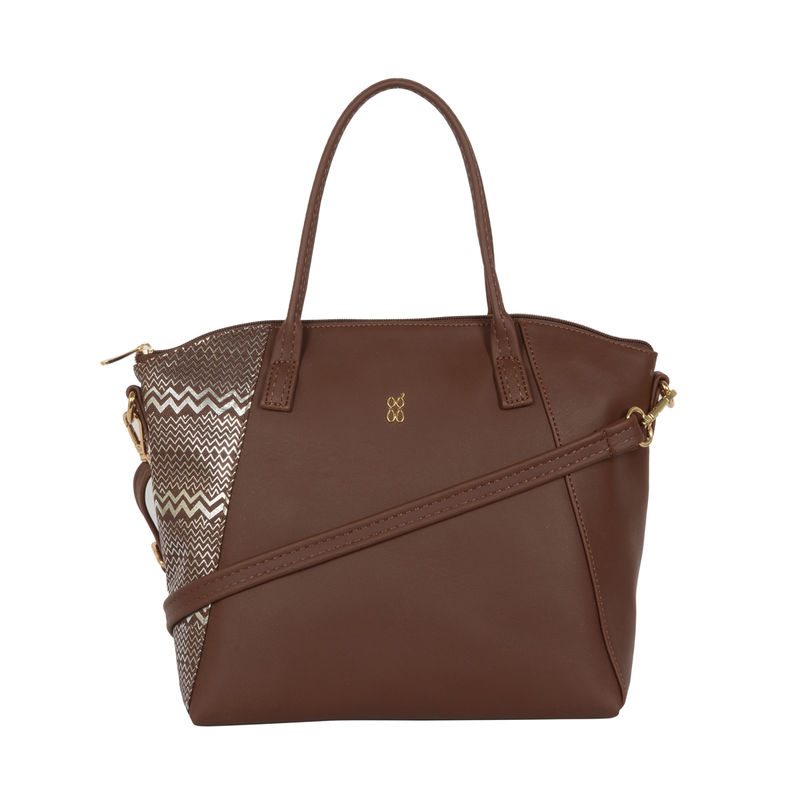 Buy Baggit Remy Brown Medium Tote Handbag Online