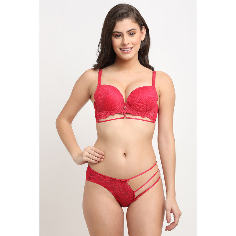Buy Makclan Comfy Flirt And Fervent Lingerie - Red (Set of 2) Online