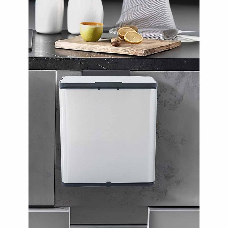 Buy Savya Home 6L Hanging Steel Dustbin with Inner Bucket Silver Online