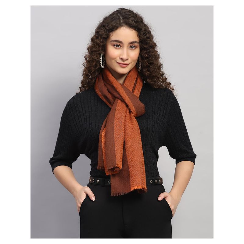 Buy Monte Carlo Womens Colorblock Mustard Stole Online