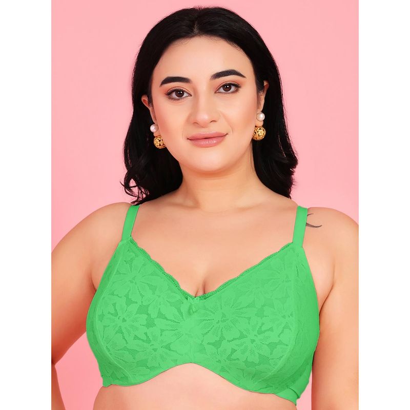 Buy Curvy Love Plus Size Soft Lace Full Coverage Underwire Bra Online