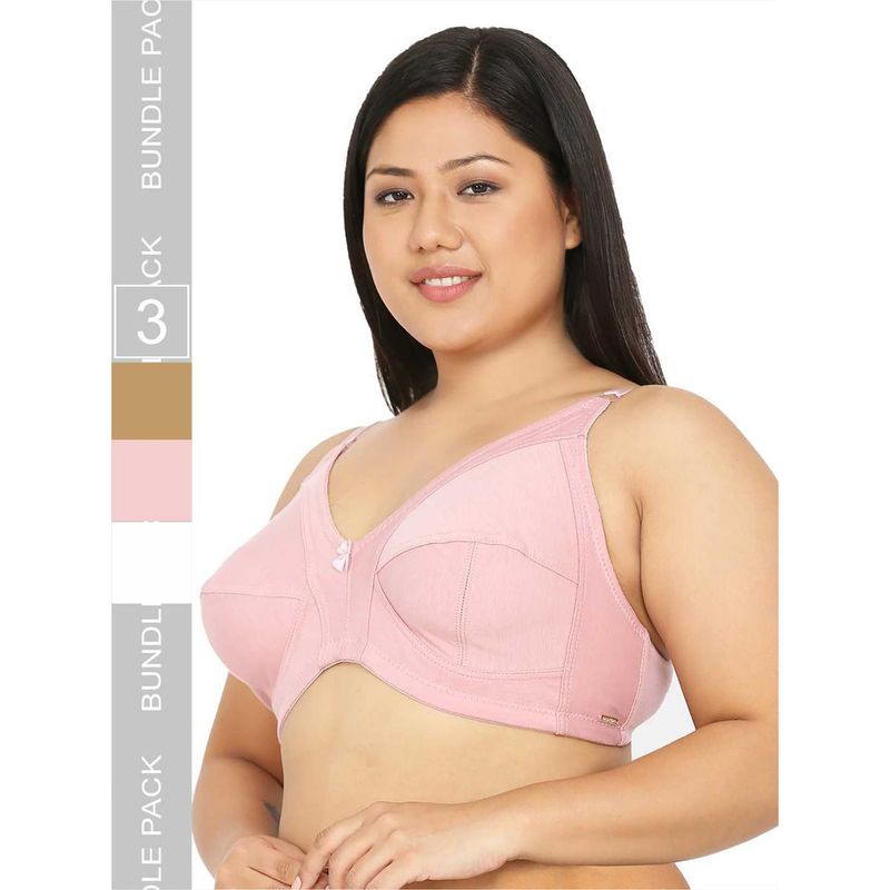Buy Curvy Love Plus Size Full Coverage Everyday Bra (Pack of 3) Online