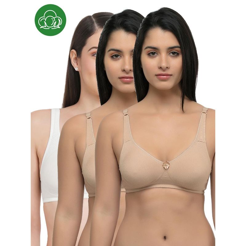 Buy Inner Sense Organic Cotton Antimicrobial Seamless Side Support Bra (Pack of 3) Online