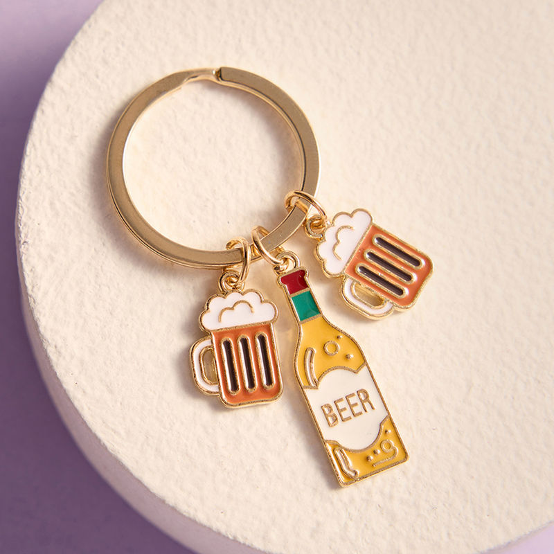 Buy Pipa Bella by Nykaa Fashion Gold Plated Beer Lover Keychain Online