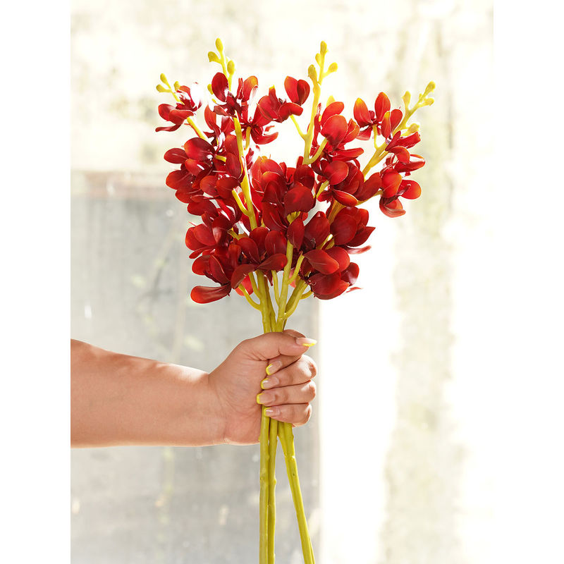 Buy Pure Home + Living Dark Red Vanda Orchid Artificial Stem - Single ...