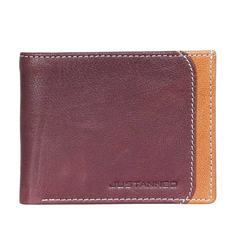 Justanned Leather Contrast Edge Band Detail Wallet: Buy Justanned ...