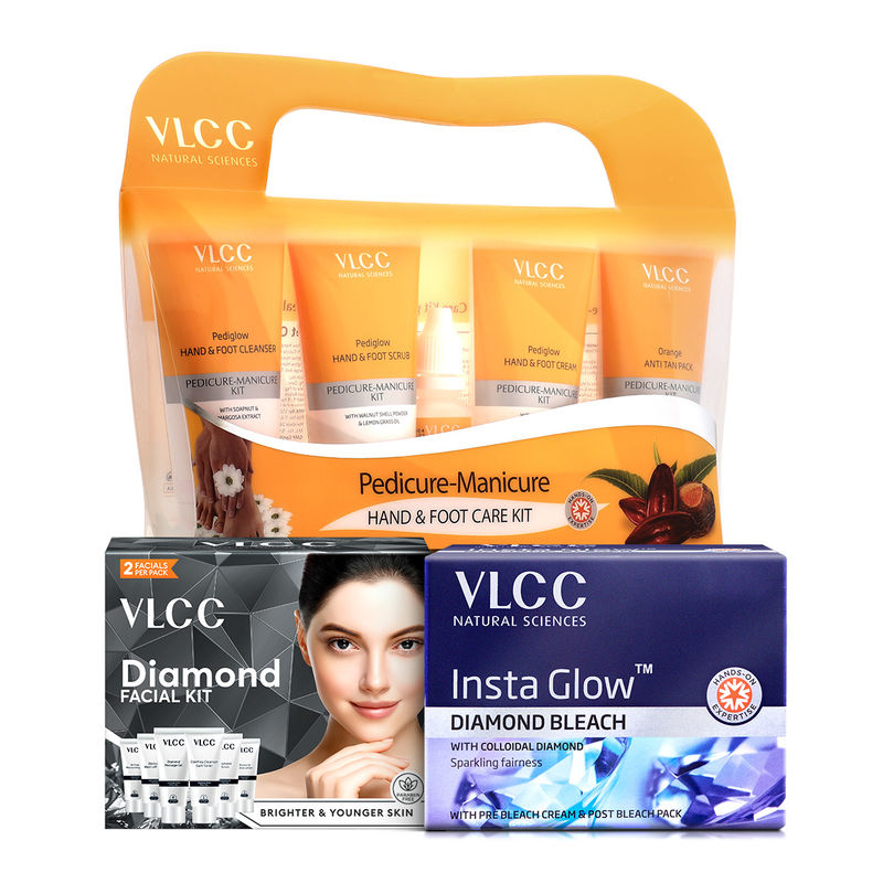 Buy VLCC Salon At Home Combo - Diamond Facial Kit, Diamond Bleach ...