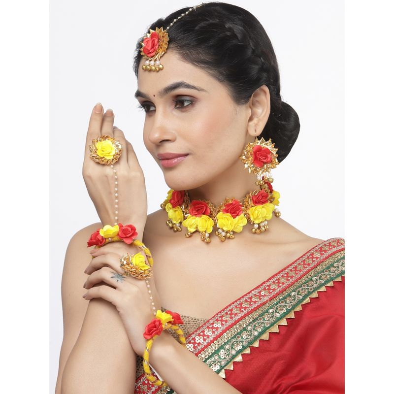 Buy ZENEME Gold Plated Multi-Color Gota Patti Haldi Mehandi Online